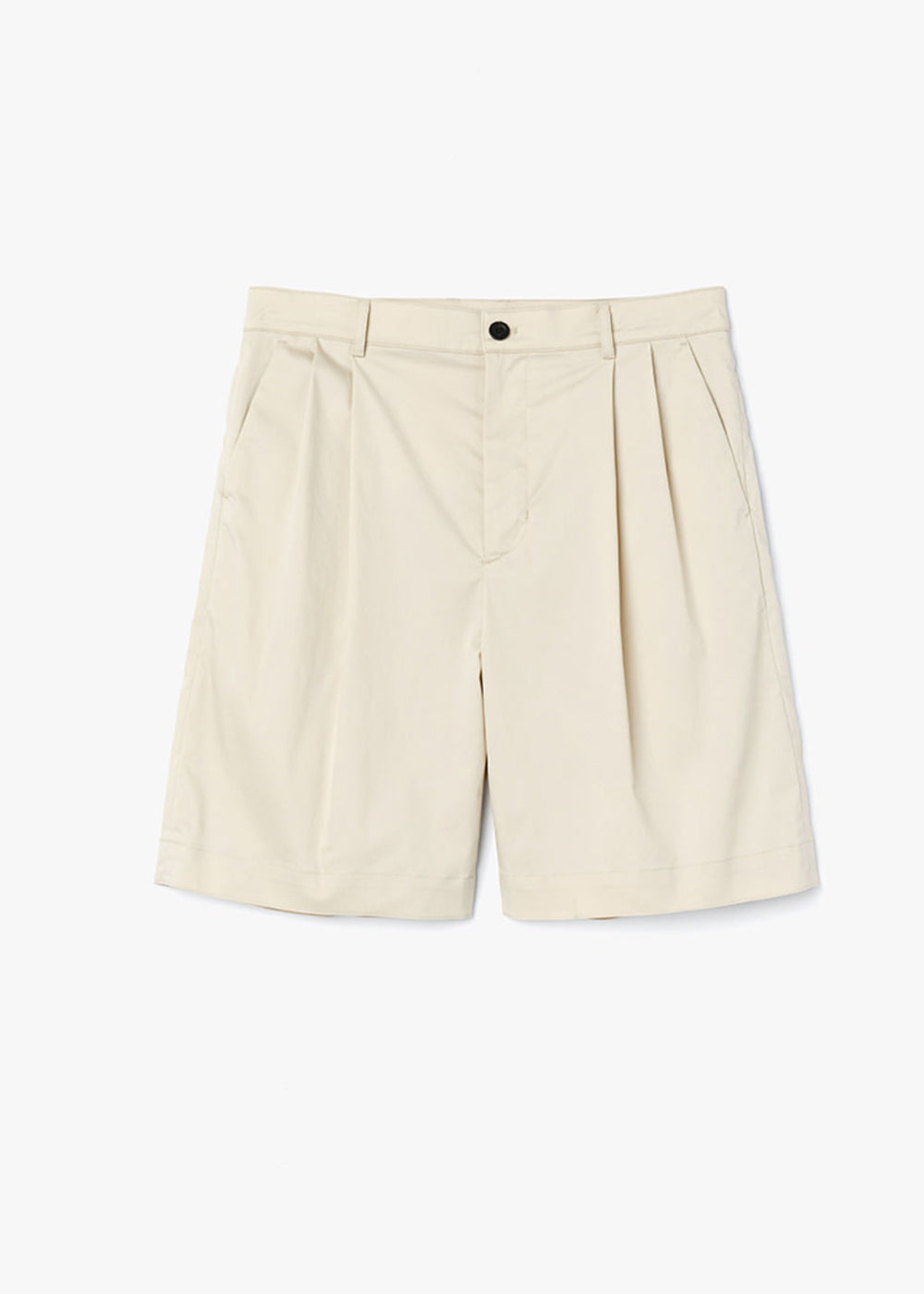 TWO PIN-TUCKED HALF PANTS_CREAM – LVIN